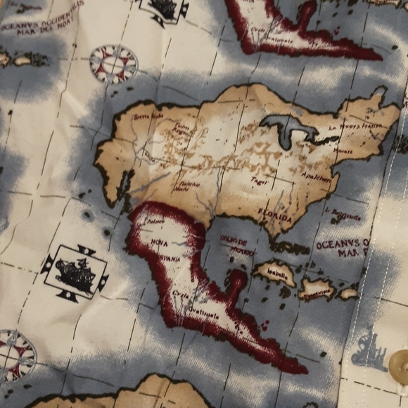 Vintage | Shirts | Mens 99s Map Themed Shirt | Poshmark